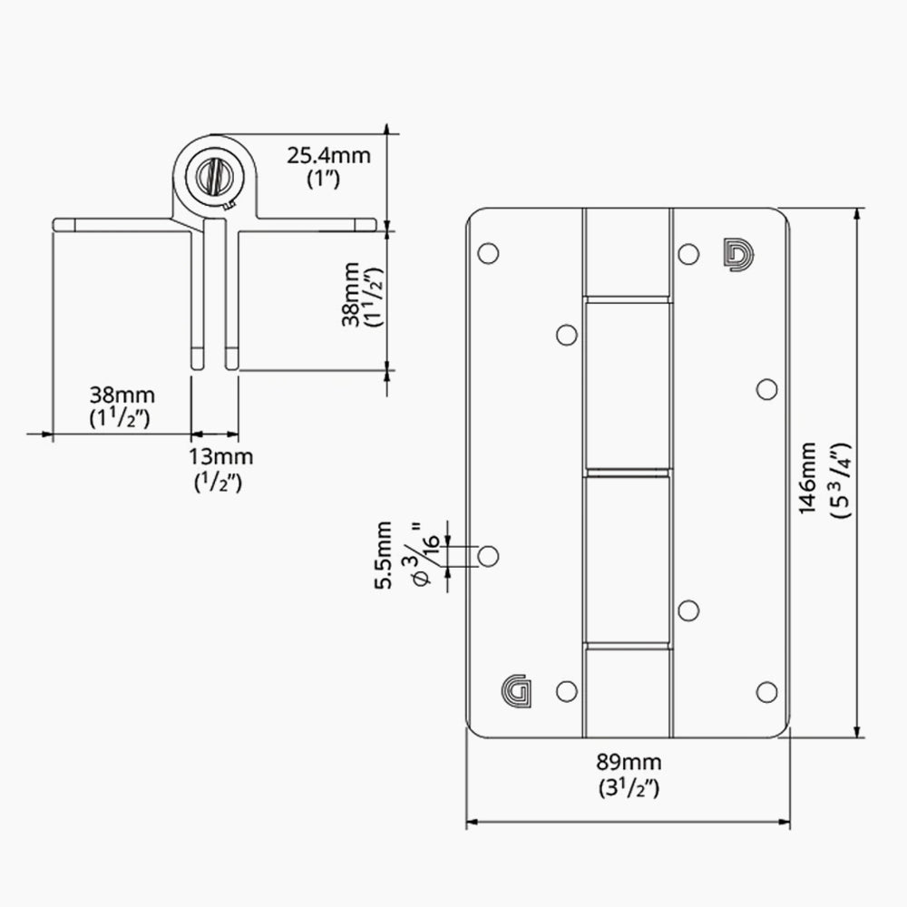 KwikFit Aluminium Gate Hinge