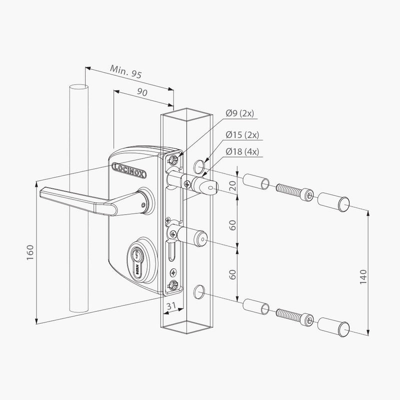 Locinox Pedestrian Gate Lock | Edgesmith