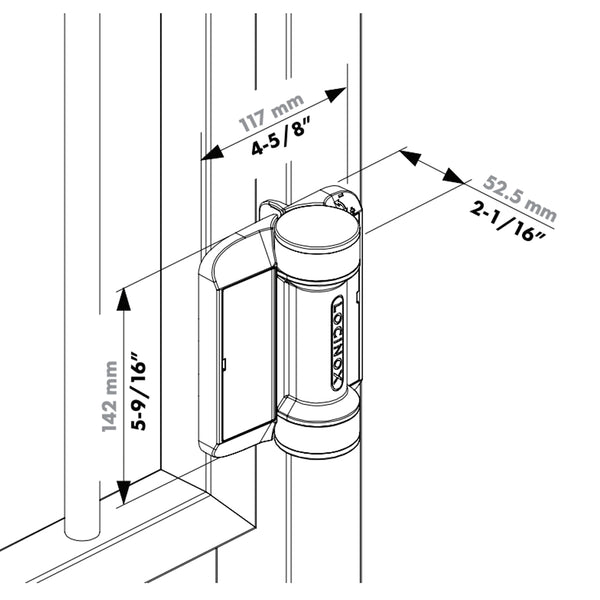 Caracal 180° Hydraulic Hinge by Locinox | Edgesmith